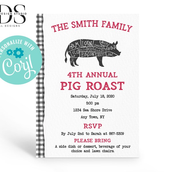 Pig Roast Invitation - Etsy