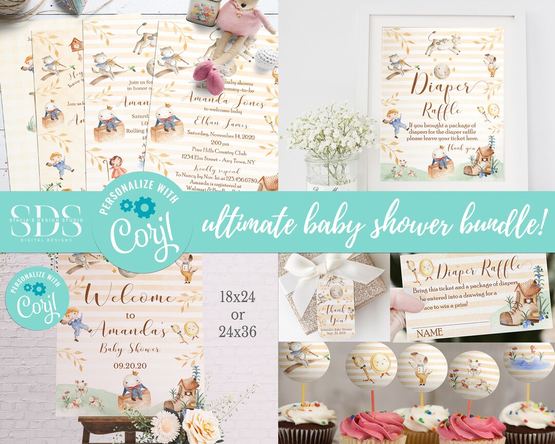 Mother Goose Nursery Rhyme Ultimate Baby Shower Bundle - Etsy