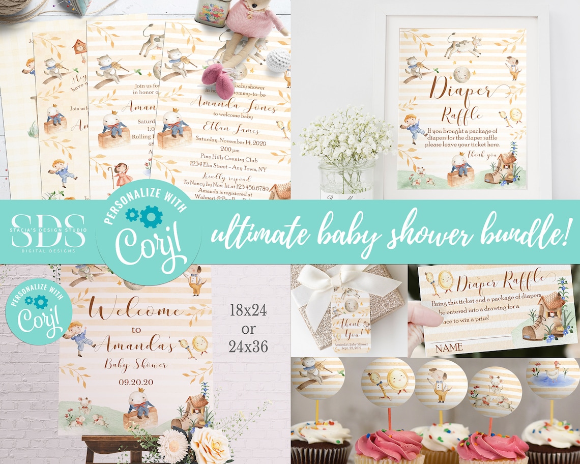 Mother Goose Nursery Rhyme Ultimate Baby Shower Bundle | Etsy