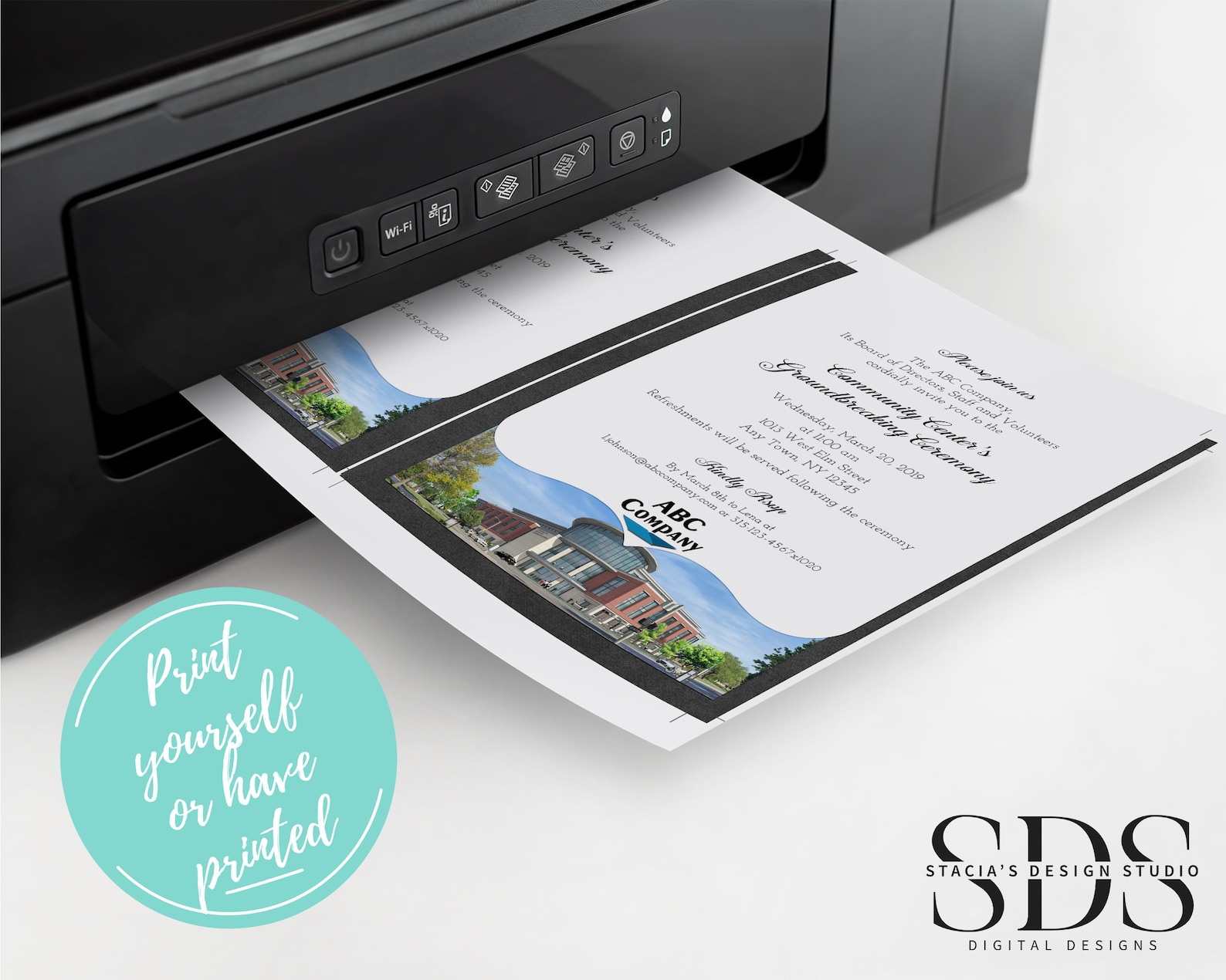 Groundbreaking Ceremony, Grand Opening, Gala Invitation Corporate Edit ...