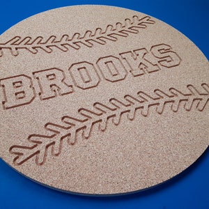 Baseball Cork Board W/ Engraved Details. Baseball Pin Board, Baseball ...