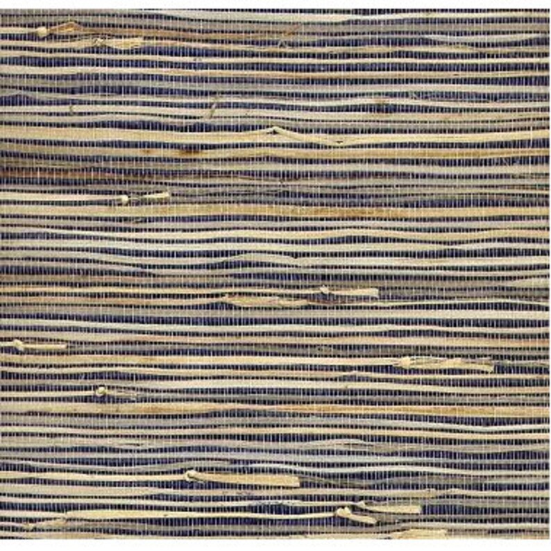 Autumn Denim Grasscloth Wallpaper - Etsy UK