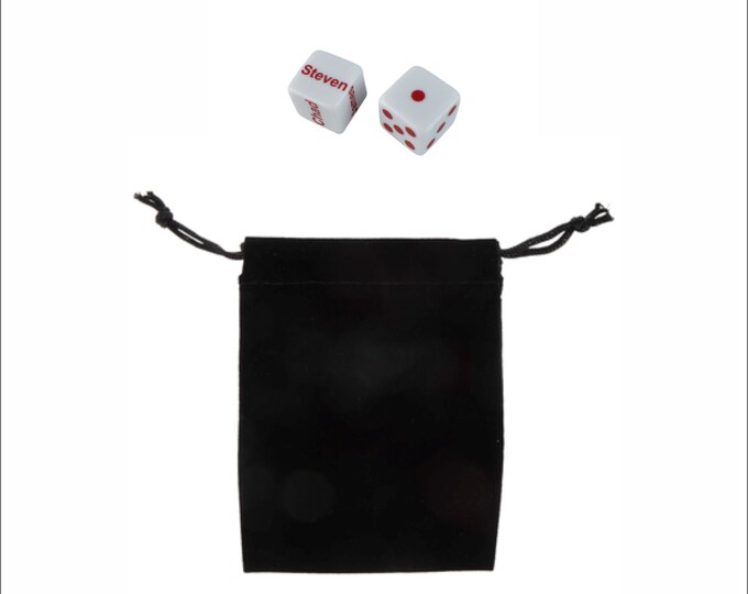 Custom Pair Dice Set With Velvet Pouch, Personalized Dice/20mm Dice ...