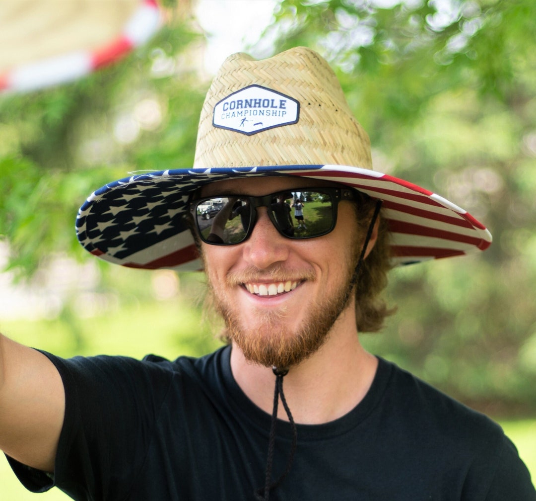 Custom Patch USA Straw Hat, Team Beach Hat, Personalized Hat, Cusom ...