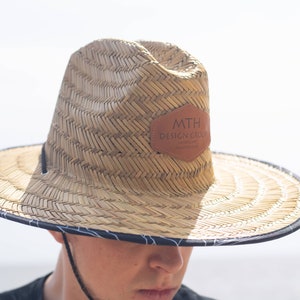 Personalized Straw Hat, Custom Patch Straw Hat, Boating Hat Custom Image Straw Hat Custom Logo ...