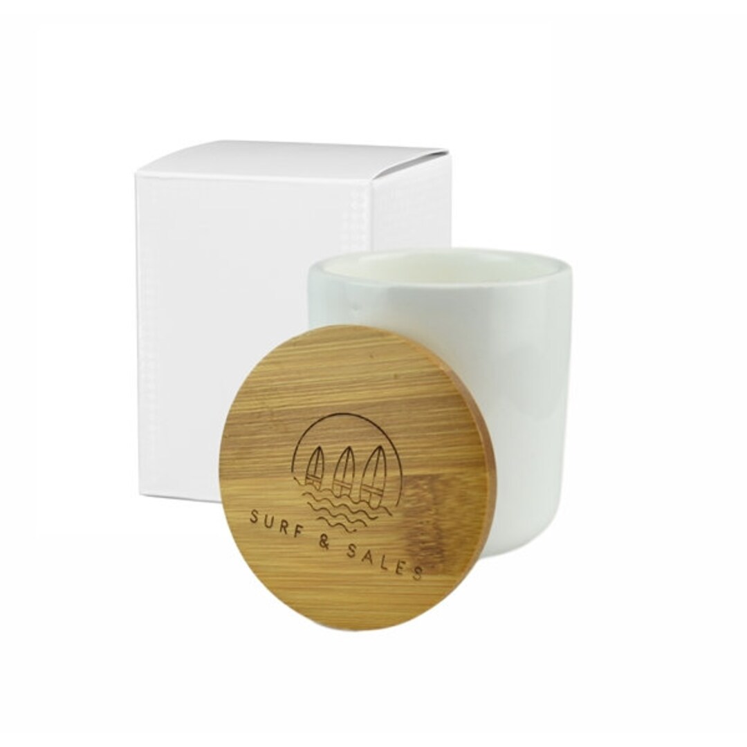 Custom Monogram Soy Wax Vanilla Scented Candle With Bamboo Lid 3oz ...