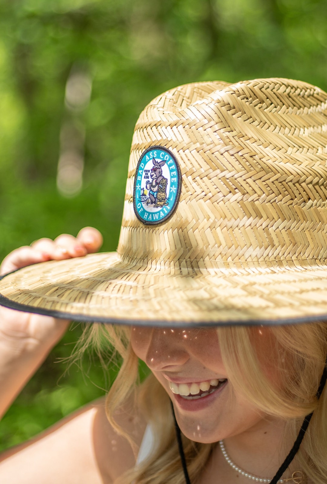 Custom Patch Straw Hat, Team Beach Hat, Personalized Straw Hat, Cusom Image / Text / Logo on ...