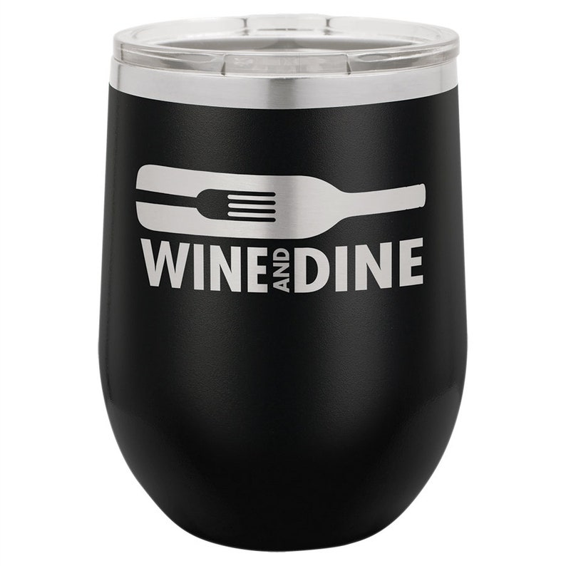 Laser Engraved Stainless Steel Wine Glass Stemless Etsy