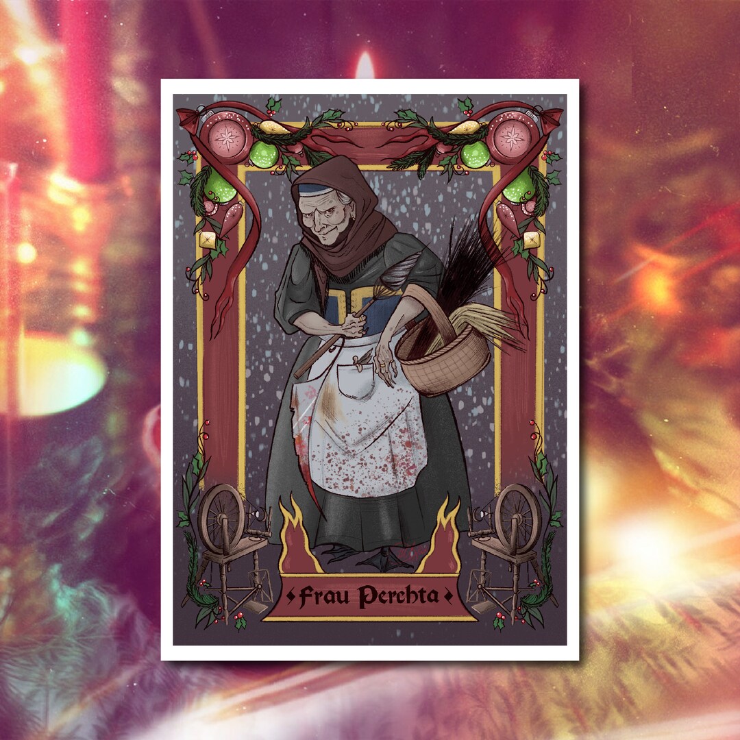Christmas Demons Frau Perchta Yule Monsters Horror Holiday Postcard - Etsy