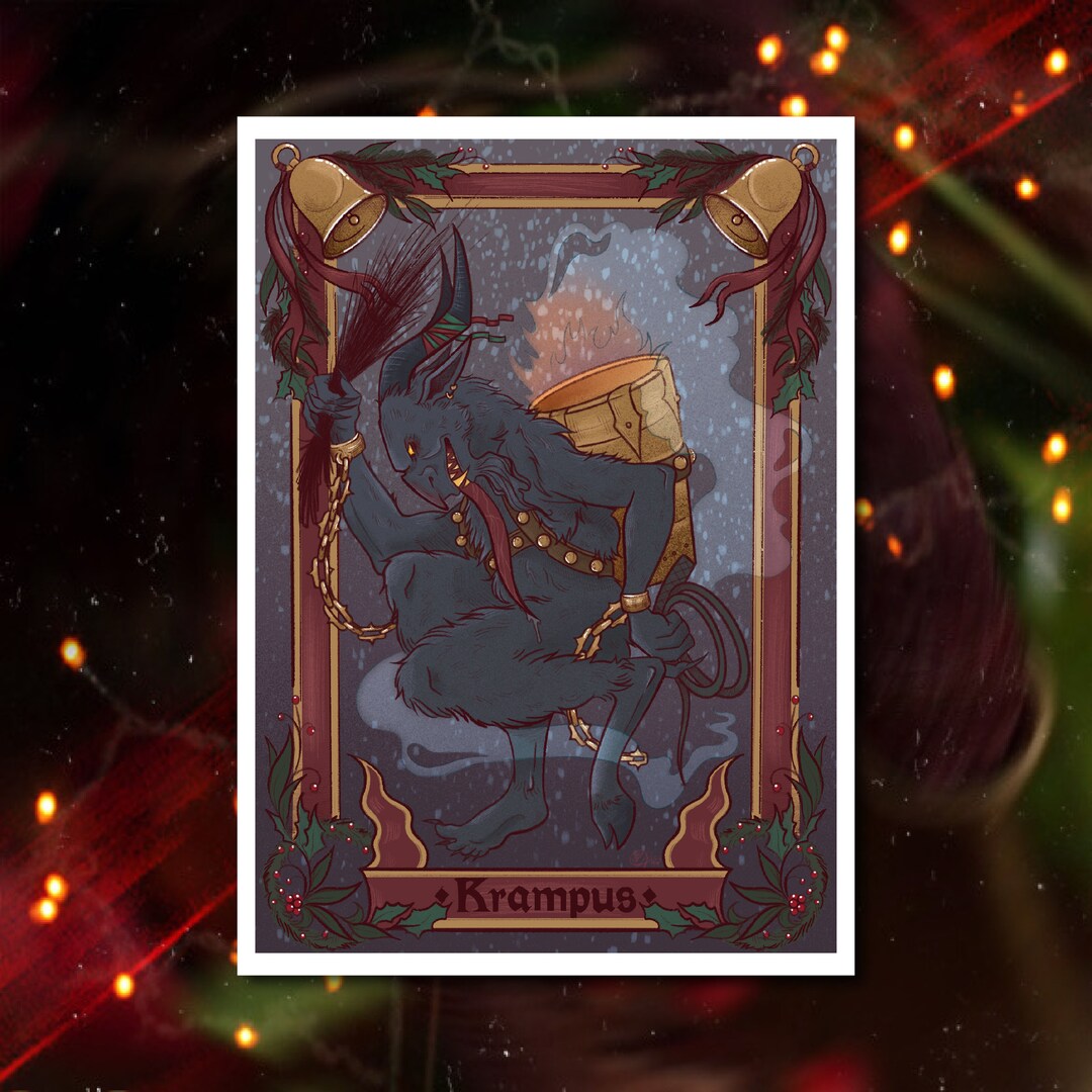 Christmas Demons Krampus Yule Monsters Horror Holiday Postcard - Etsy