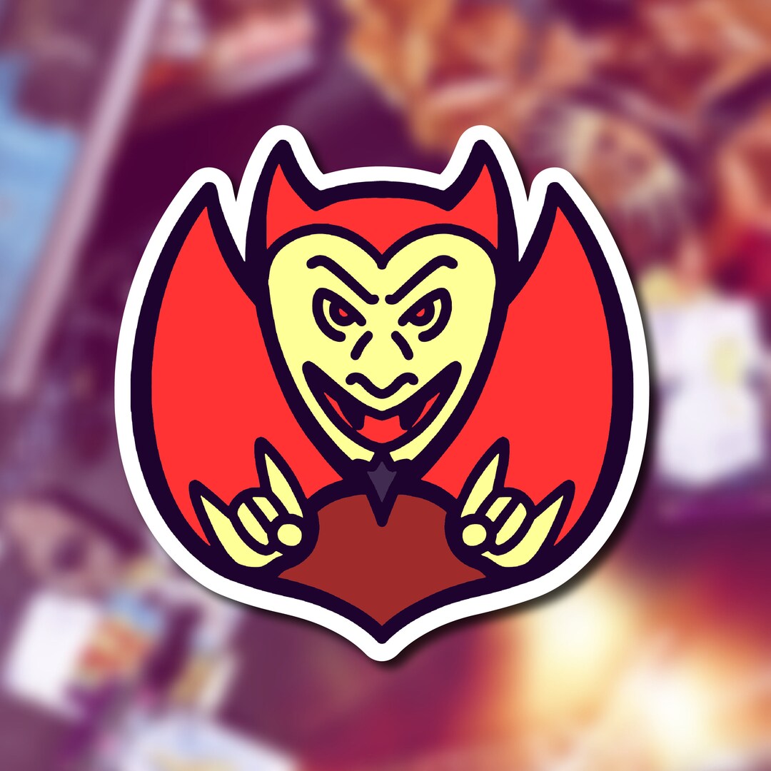 Spooky Cute Devil Sticker Halloween Art Horror Illustration - Etsy