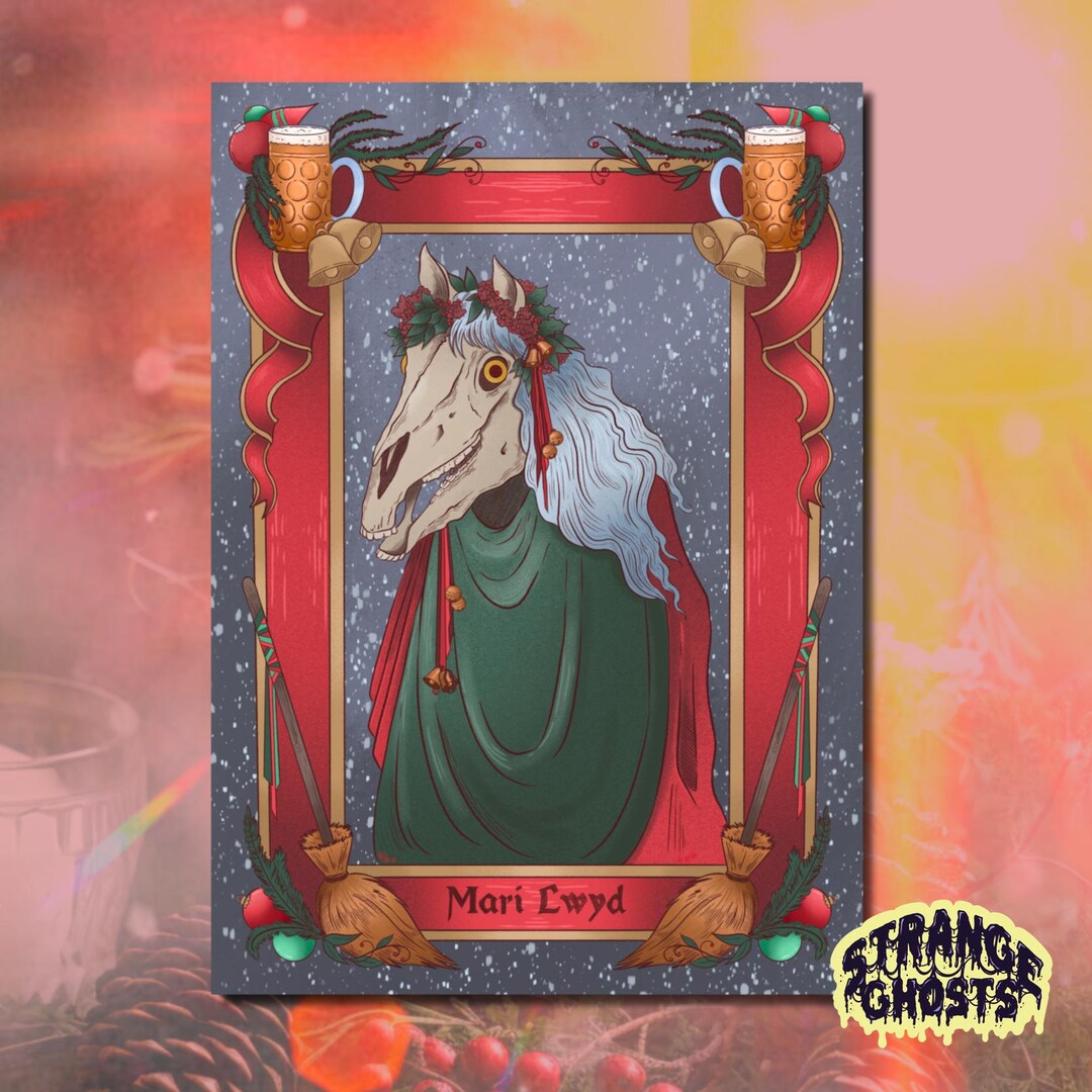Christmas Demons Mari Lwyd Welsh Wassailing Folk Tradition Yule ...