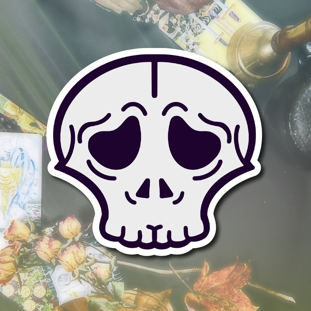 Spooky Cute Skull Sticker Halloween Art Horror - Etsy
