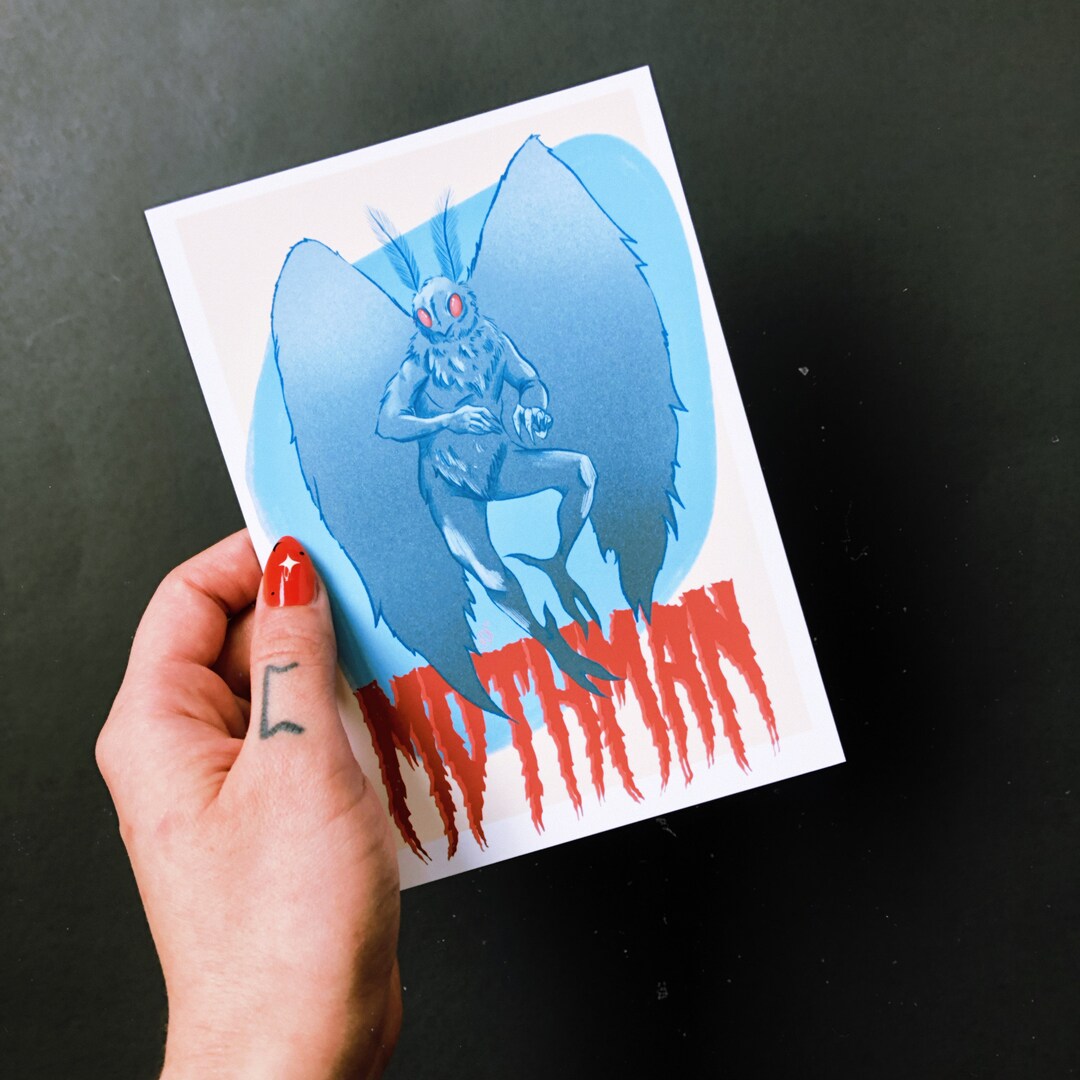 Mothman Cryptid Illustration Gothic Home Decor Occult - Etsy