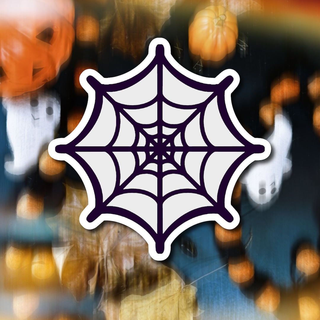 Spooky Cute Spider Web Sticker Halloween Art Horror - Etsy