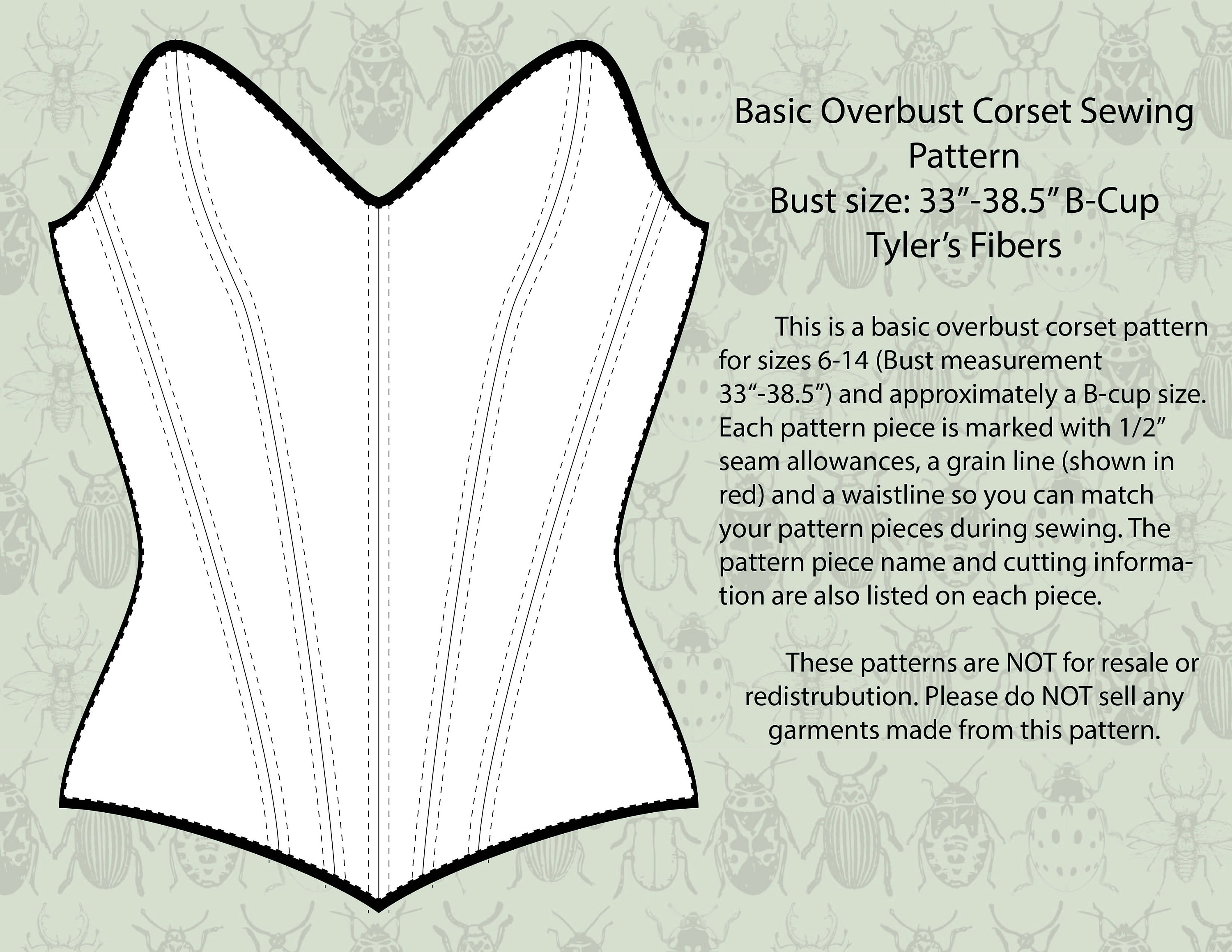 Sweetheart Overbust Corset Test Pattern Size 12 - Etsy