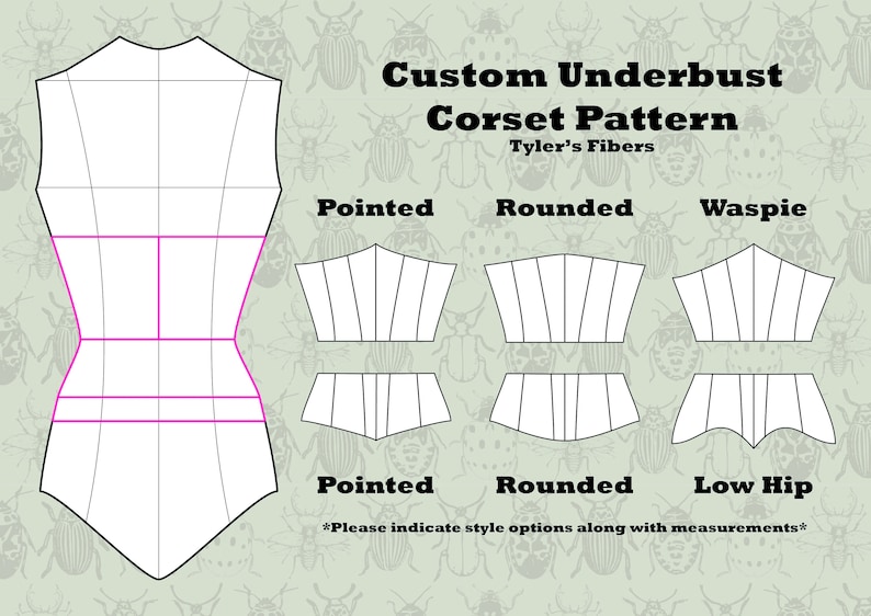 Custom Underbust Corset Pattern - Etsy
