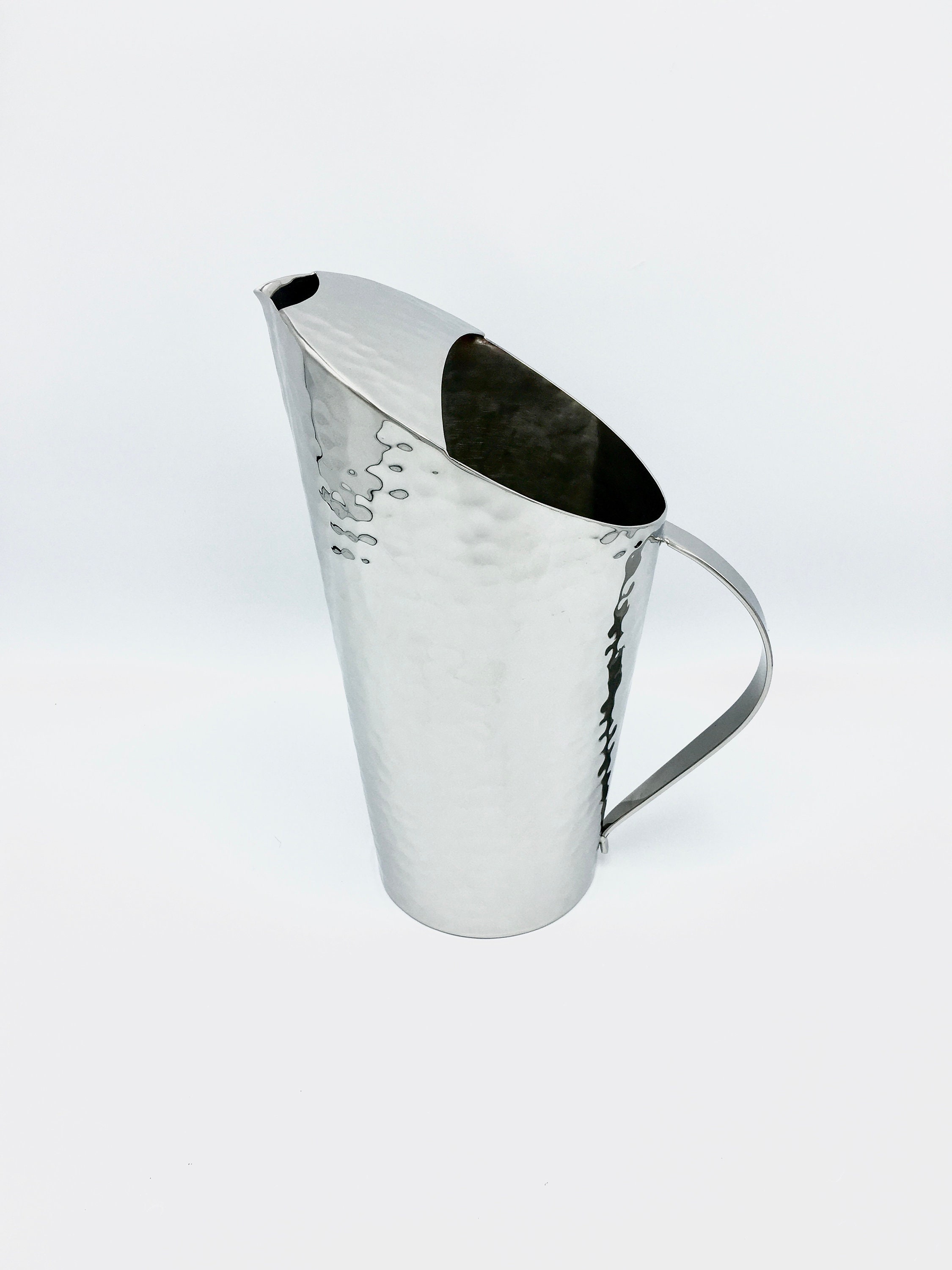 Round Water Pitcher 10 Handmade Hammered Stainless | Etsy