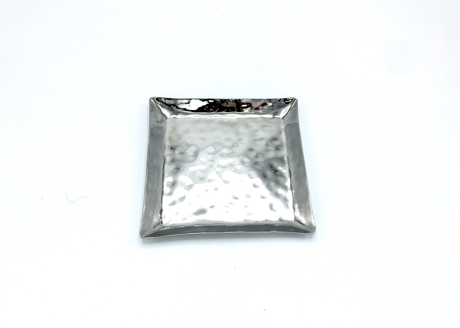 Square Serving Trays Handmade Hammered Stainless Steel Etsy