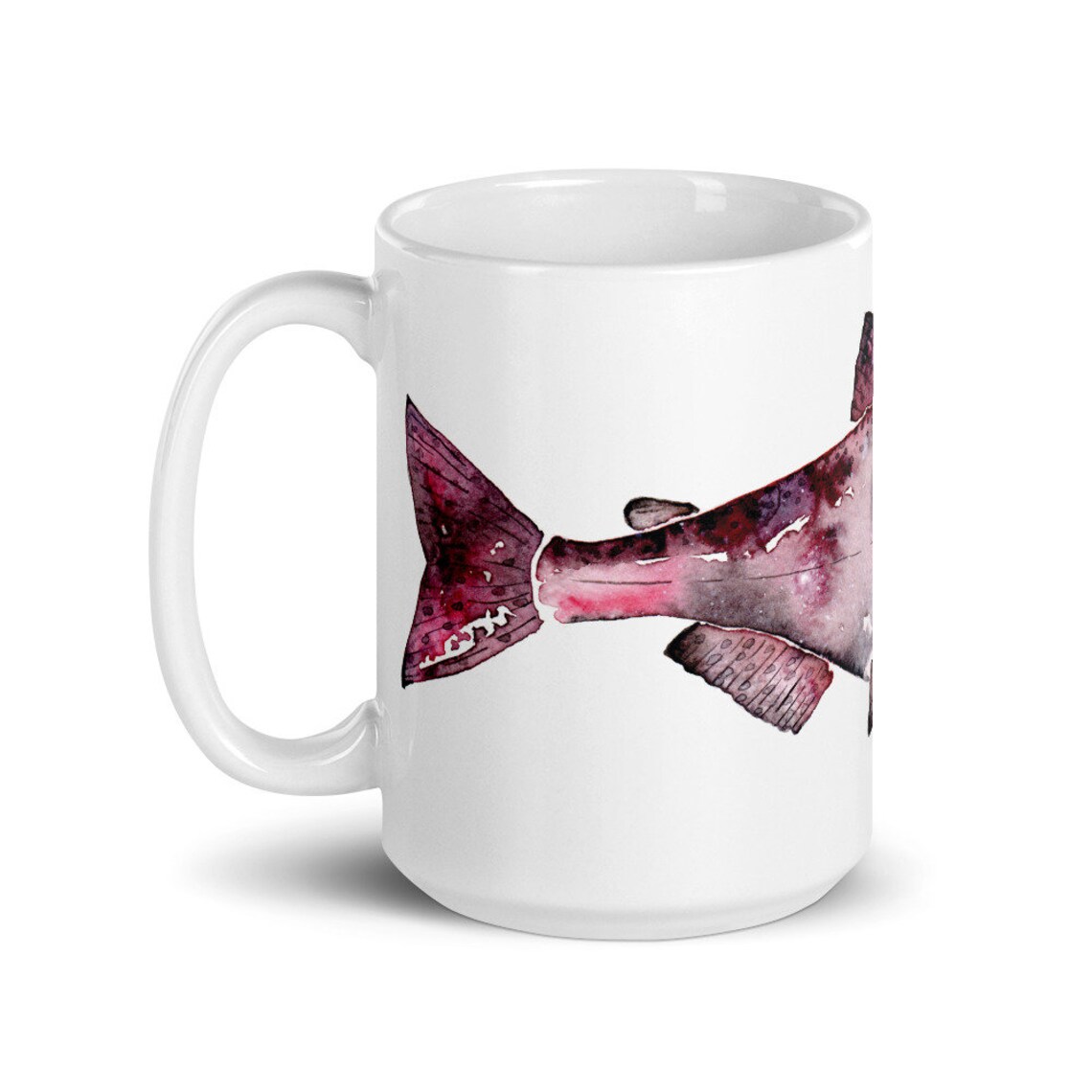 Watercolor Salmon Mug - Etsy