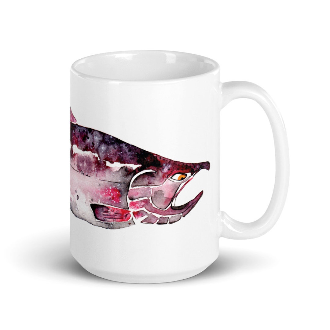 Watercolor Salmon Mug - Etsy