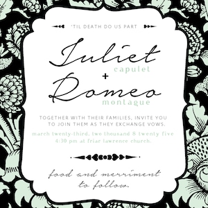 Romeo & Juliet Customizable Digital Download Wedding Invite - Etsy