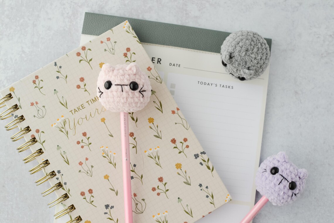 No-sew Amigurumi Crochet Cat Pencil Topper PDF Pattern - Etsy