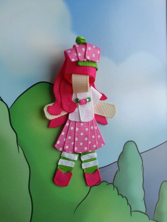 Items similar to Strawberry Shortcake Ribbon Sculpture Hair Clip on Etsy