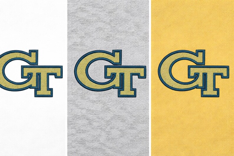 Interlocking GT Letter Embroidery Design | Collegiate Style Initial ...