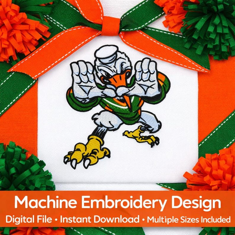 Large File Bundle - Sebastian the Ibis Mascot Embroidery Design ...