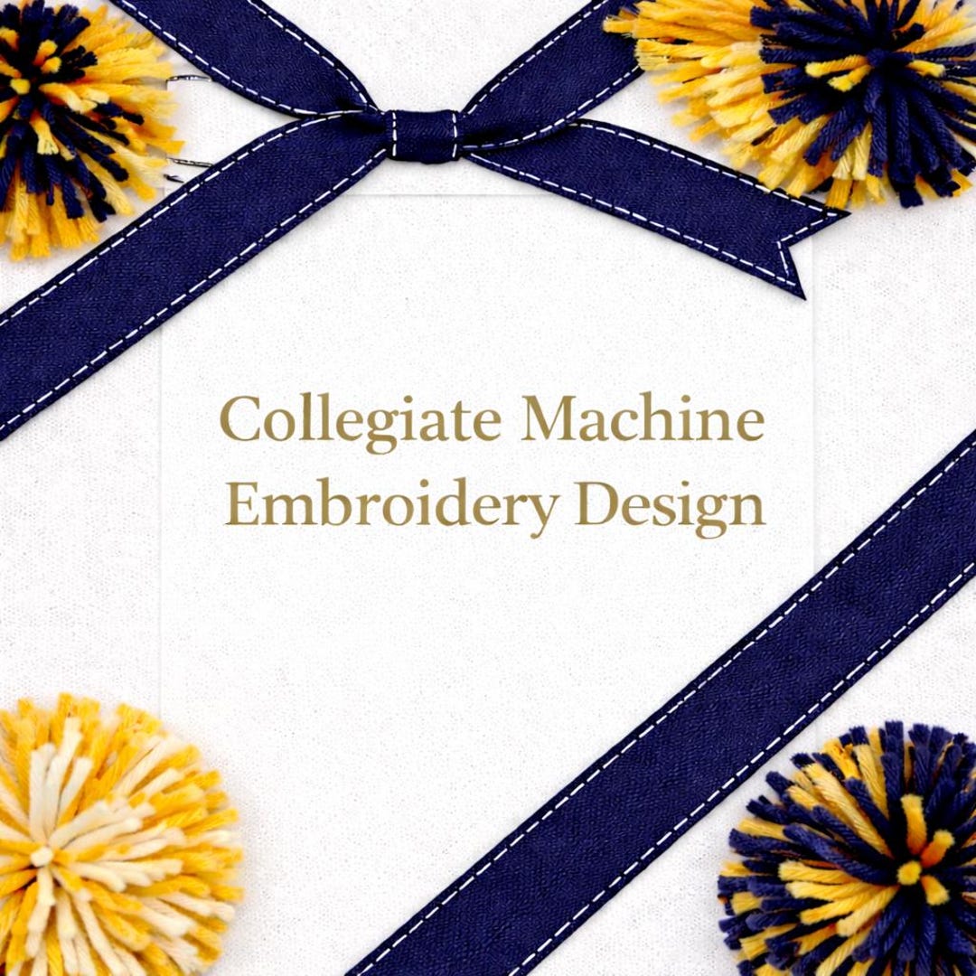 Collegiate Interlocking Letter Embroidery Design | College-inspired ...
