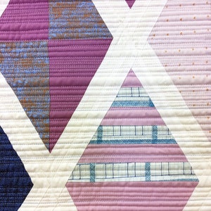 Multi Coloured Triangle Quilt - Etsy