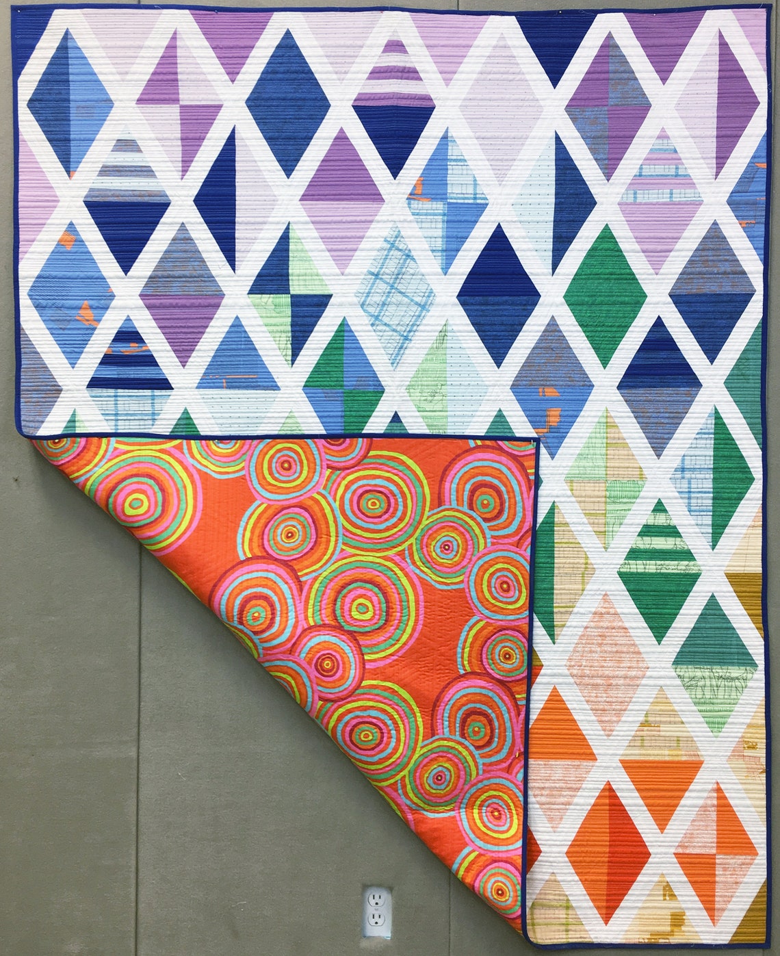 Multi Coloured Triangle Quilt - Etsy