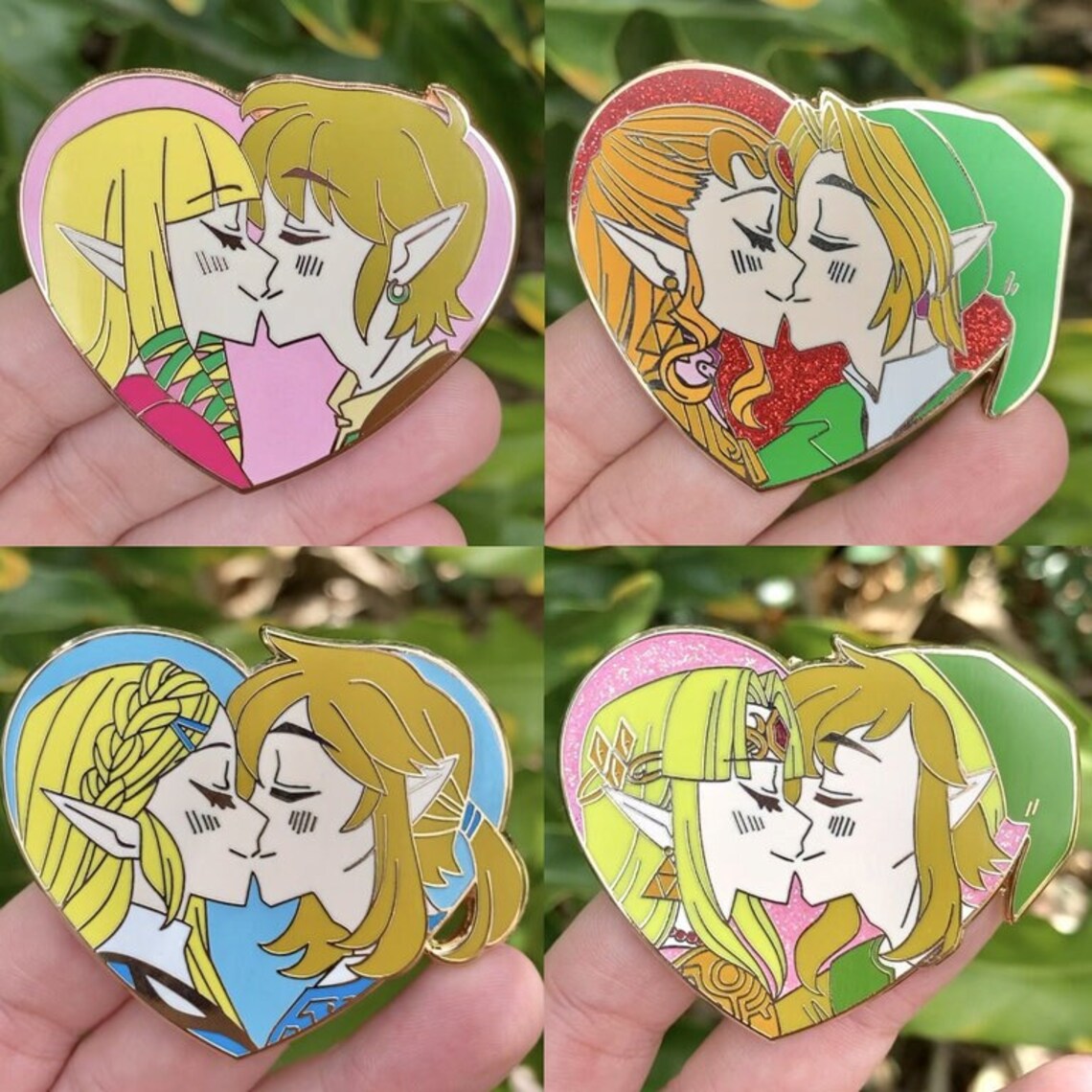 Legend of Zelda Link and Zelda Heart Enamel Pins - Etsy