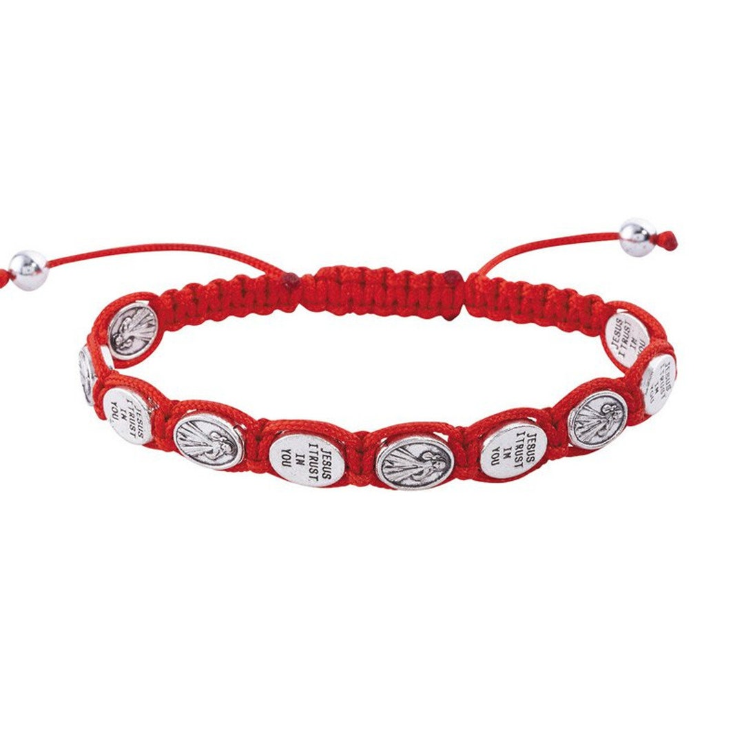 DIVINE MERCY JESUS Medals Cord Bracelet Fast Shipping - Etsy