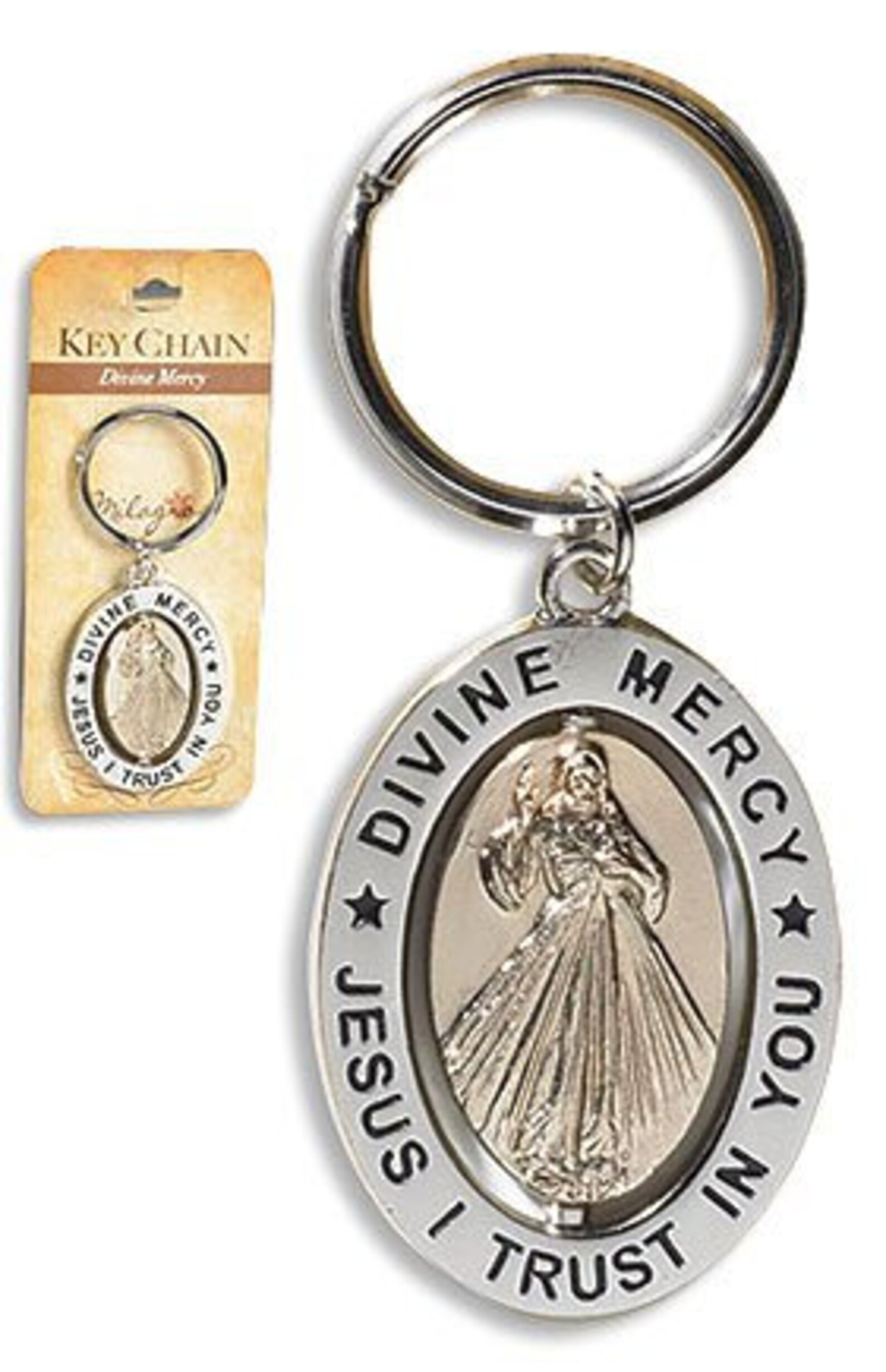 DIVINE MERCY JESUS Fob Style Key Chain Fast Shipping | Etsy