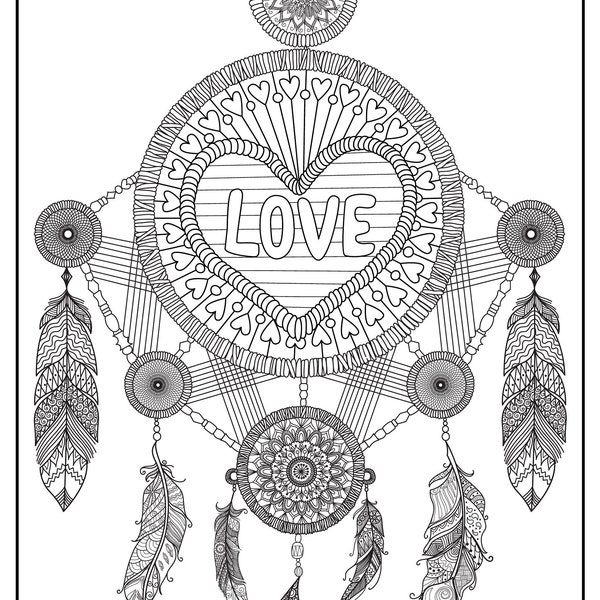 Large Adult Coloring Posters Detailed - Etsy