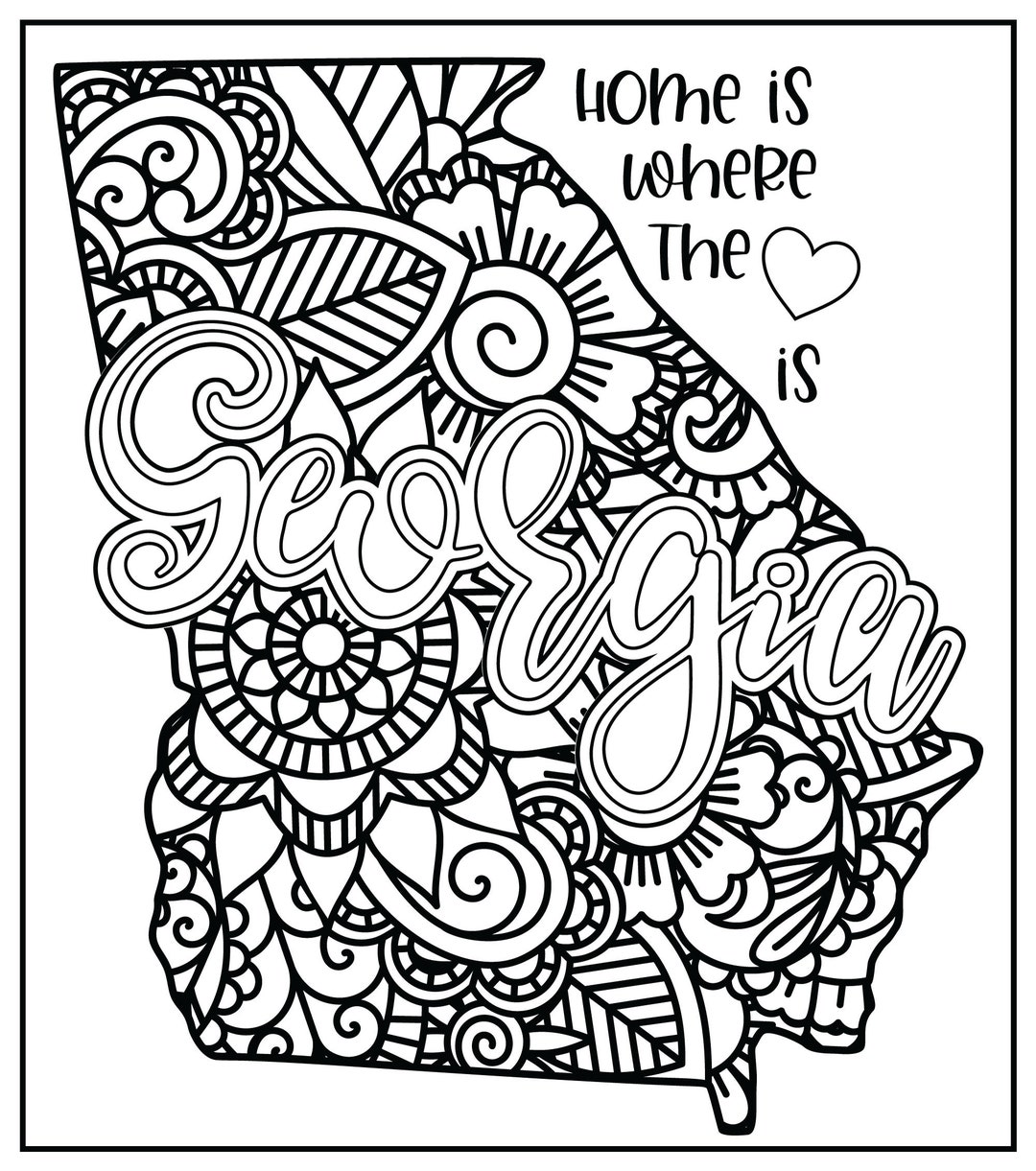 Huge Coloring Poster - the State of Georgia - Etsy