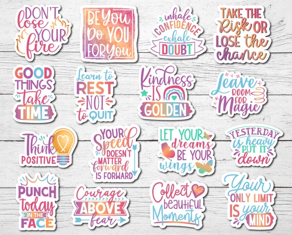 Sticker Sets Positivity and Inspirational Sticker Set 16 - Etsy