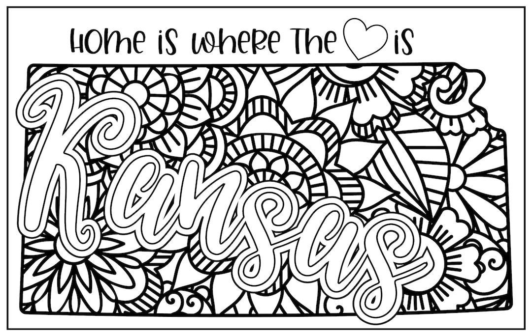 Huge Coloring Poster the State of Kansas - Etsy
