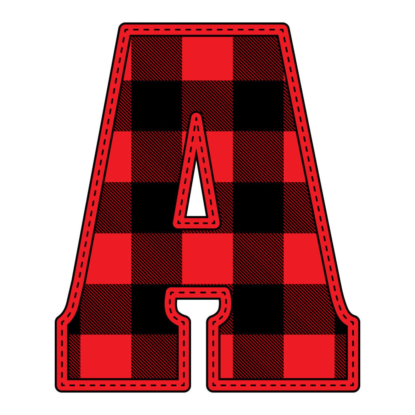 Buffalo Plaid Alphabet: Red & Black Billboard Letters (digital Download ...