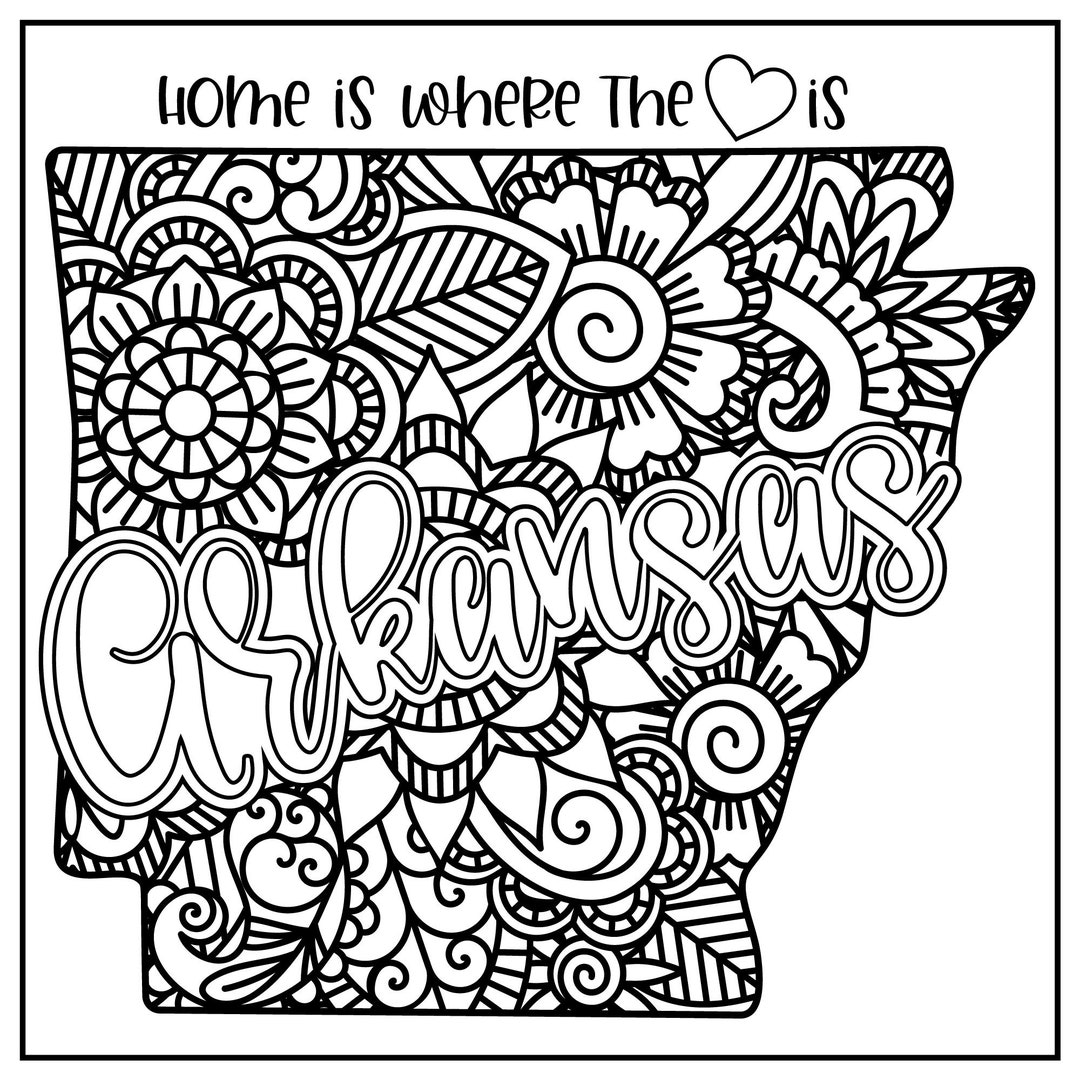 Huge Coloring Poster - the State of Arkansas - Etsy