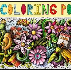 Huge Coloring Poster-floral Mandala - Etsy