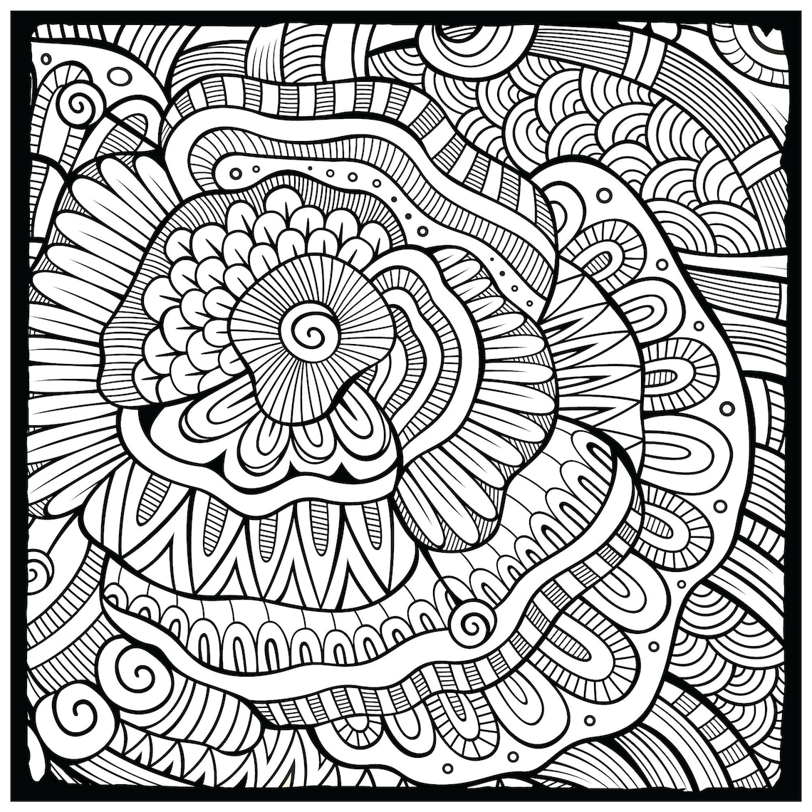 Huge Coloring Poster-zentangle | Etsy