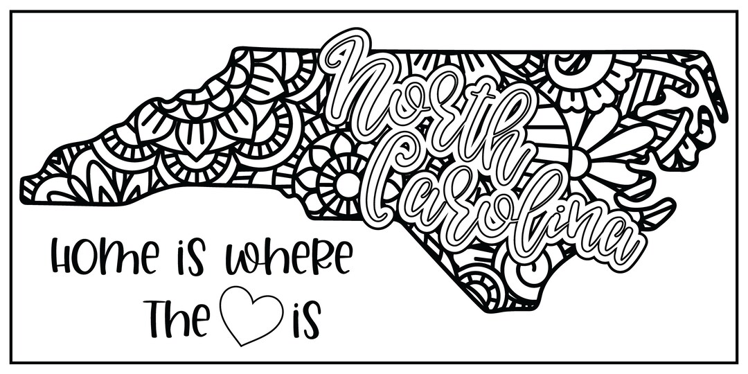Huge Coloring Poster - the State of North Carolina - Etsy