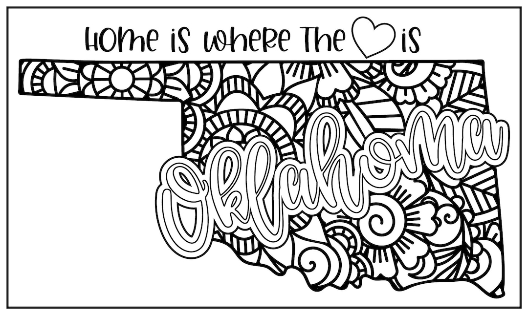Huge Coloring Poster - the State of Oklahoma - Etsy