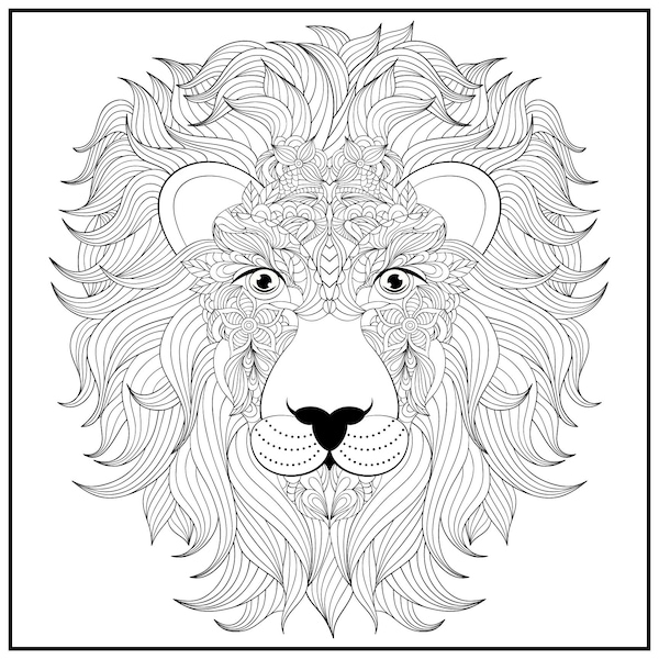 Giant Coloring Poster Lion - Etsy