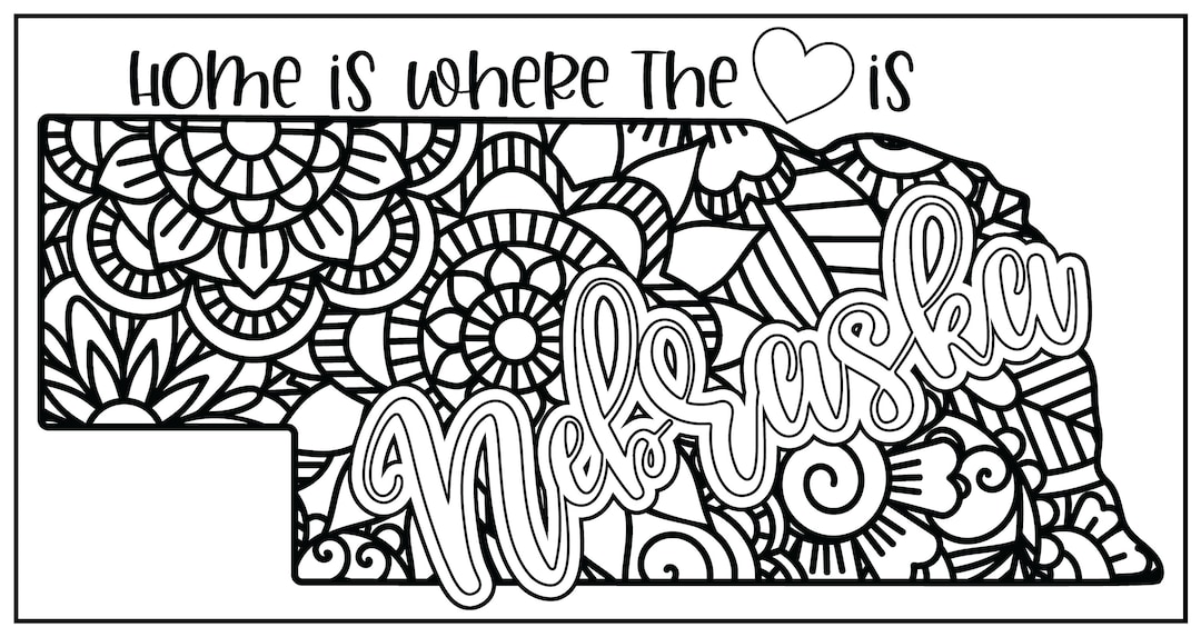 Huge Coloring Poster - the State of Nebraska - Etsy
