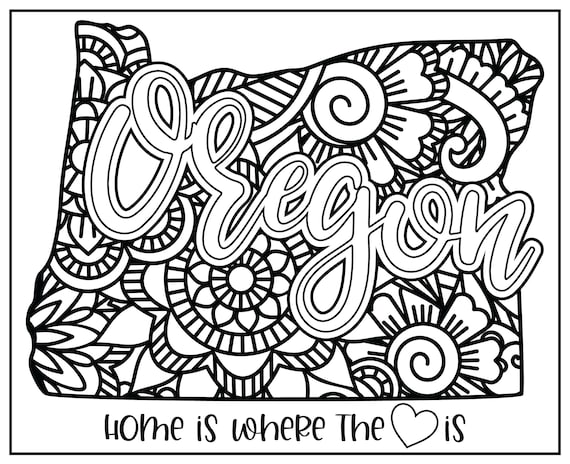 Huge Coloring Poster the State of Oregon - Etsy