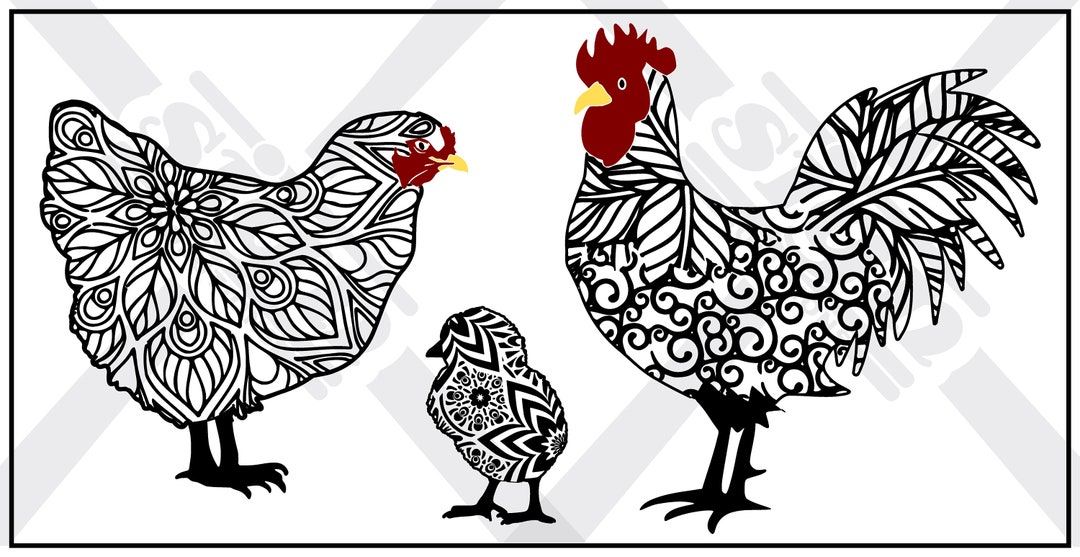 Huge Coloring Poster - Chicken Family - Etsy